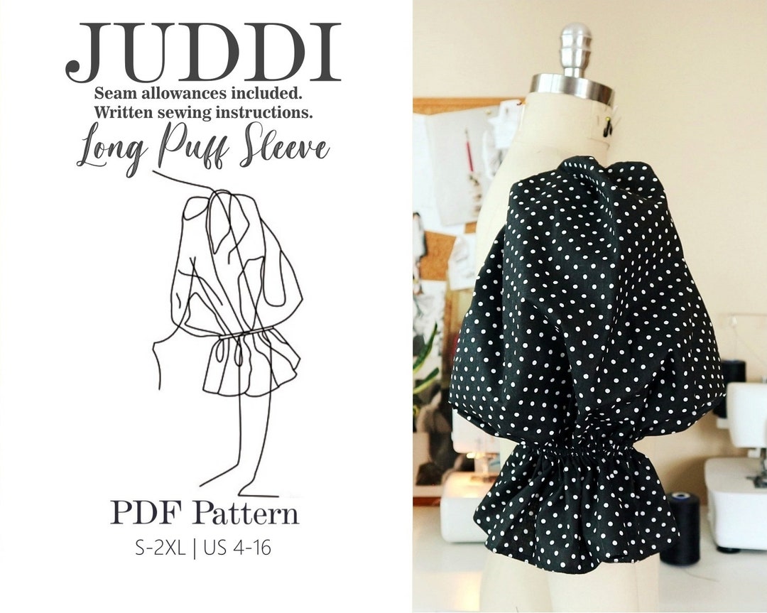 Long Puff Sleeve PDF Sewing Pattern S-2XL US 4-16 - Etsy
