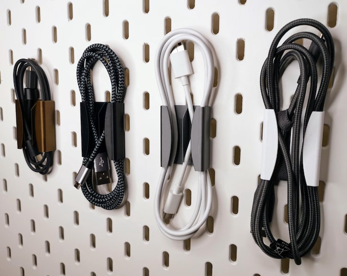 Skadis Cable Holder, Pegboard Universal Cable Stand, Cable Management ...