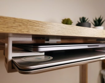 Under Desk Double Decker Laptop Holder Mount Fits Double the Laptops ...
