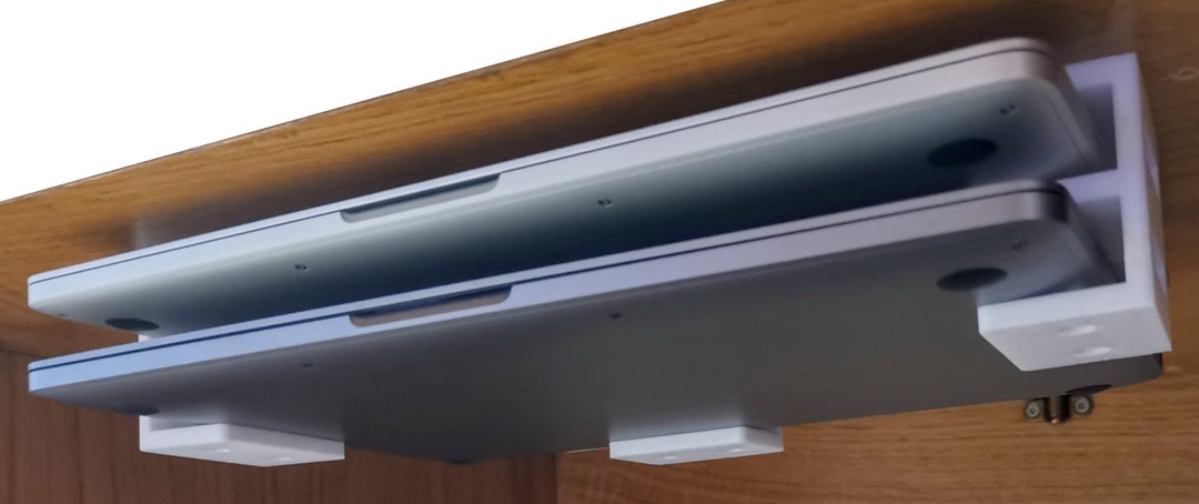 Double Laptop Holder Mount for Desk | Under Desk Laptop Stand - Etsy