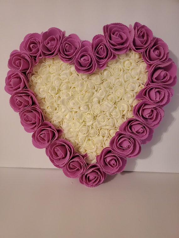 Heart Valentine's Wreath Attachment Foam Rose Heart | Etsy
