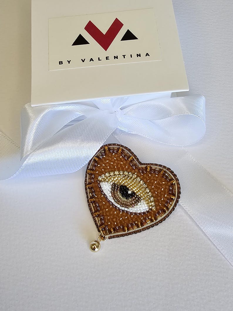 Beaded Eye Brooch, Embroidered Evil Eye Pin - Etsy