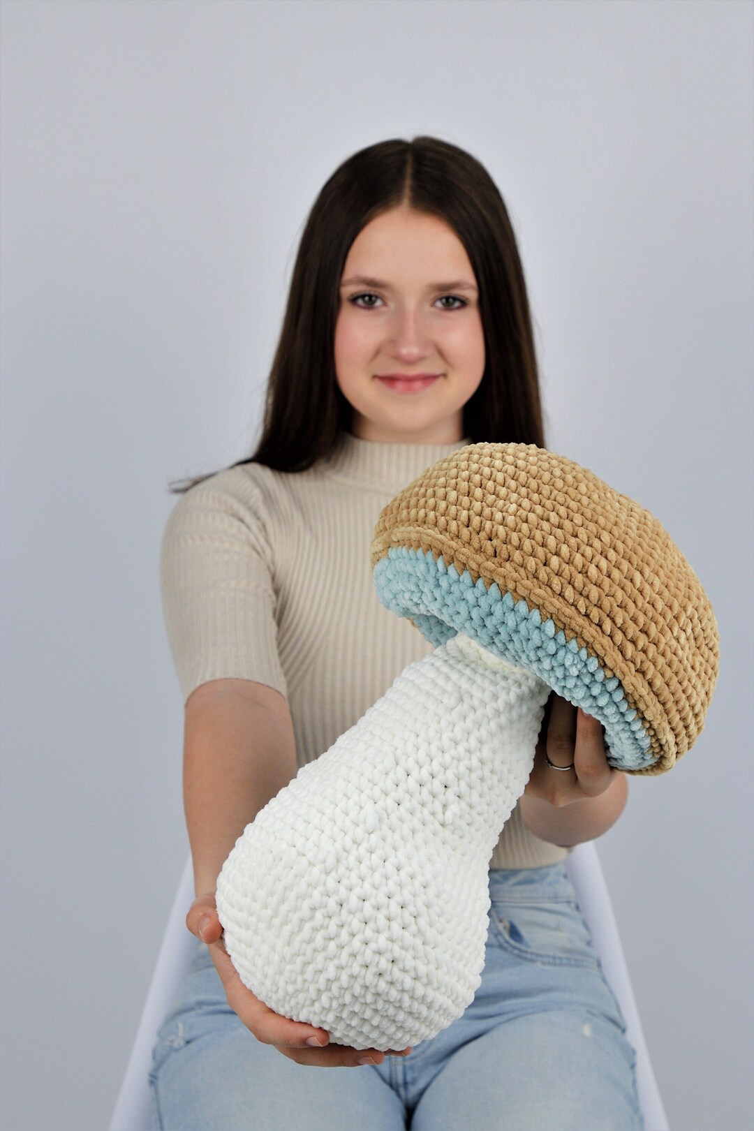 Large Mushroom Pillow, Crochet Plushies Pillow - Etsy