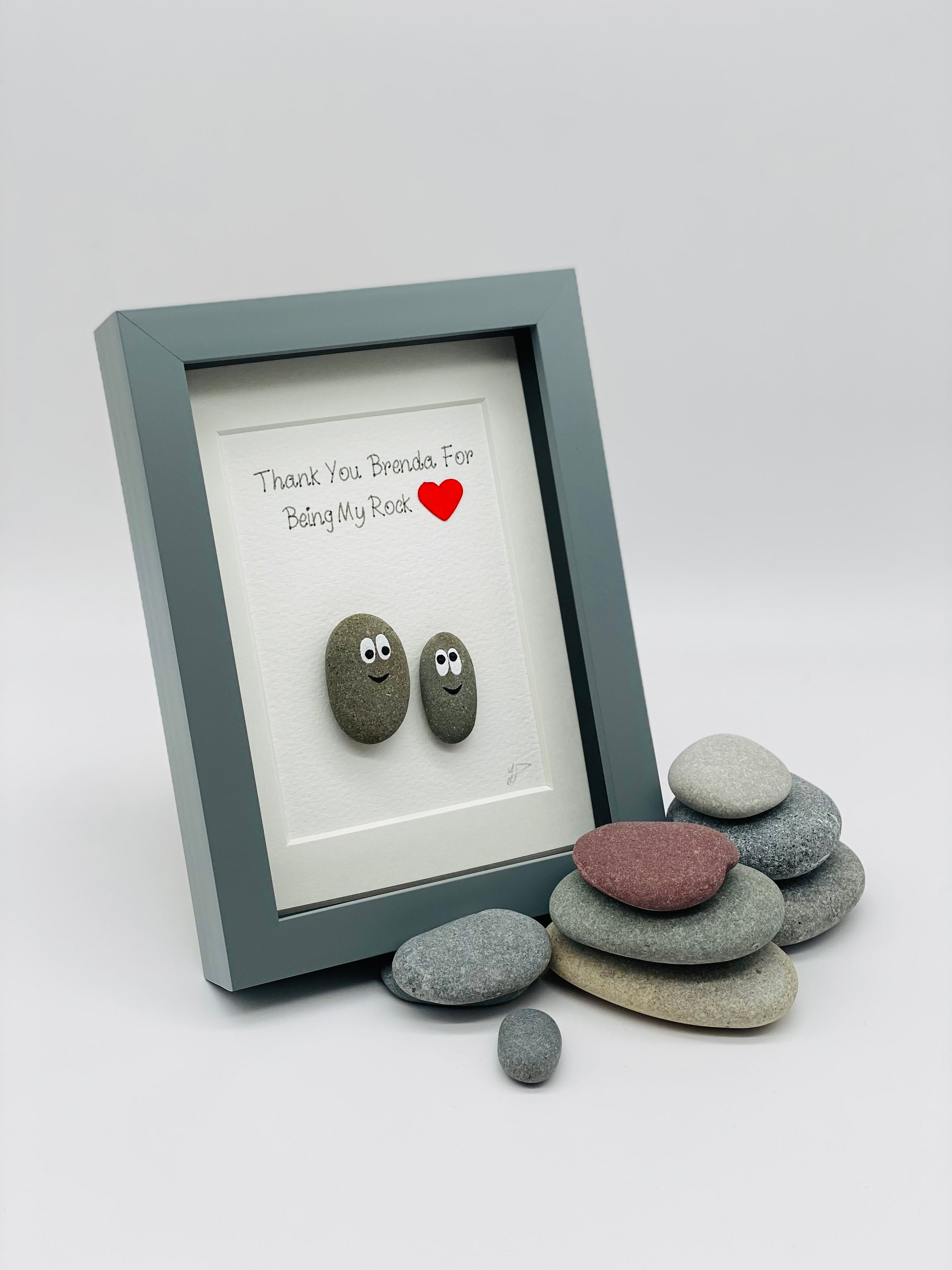 Personalised Pebble Picture Thank You for Being My Rock - Etsy UK