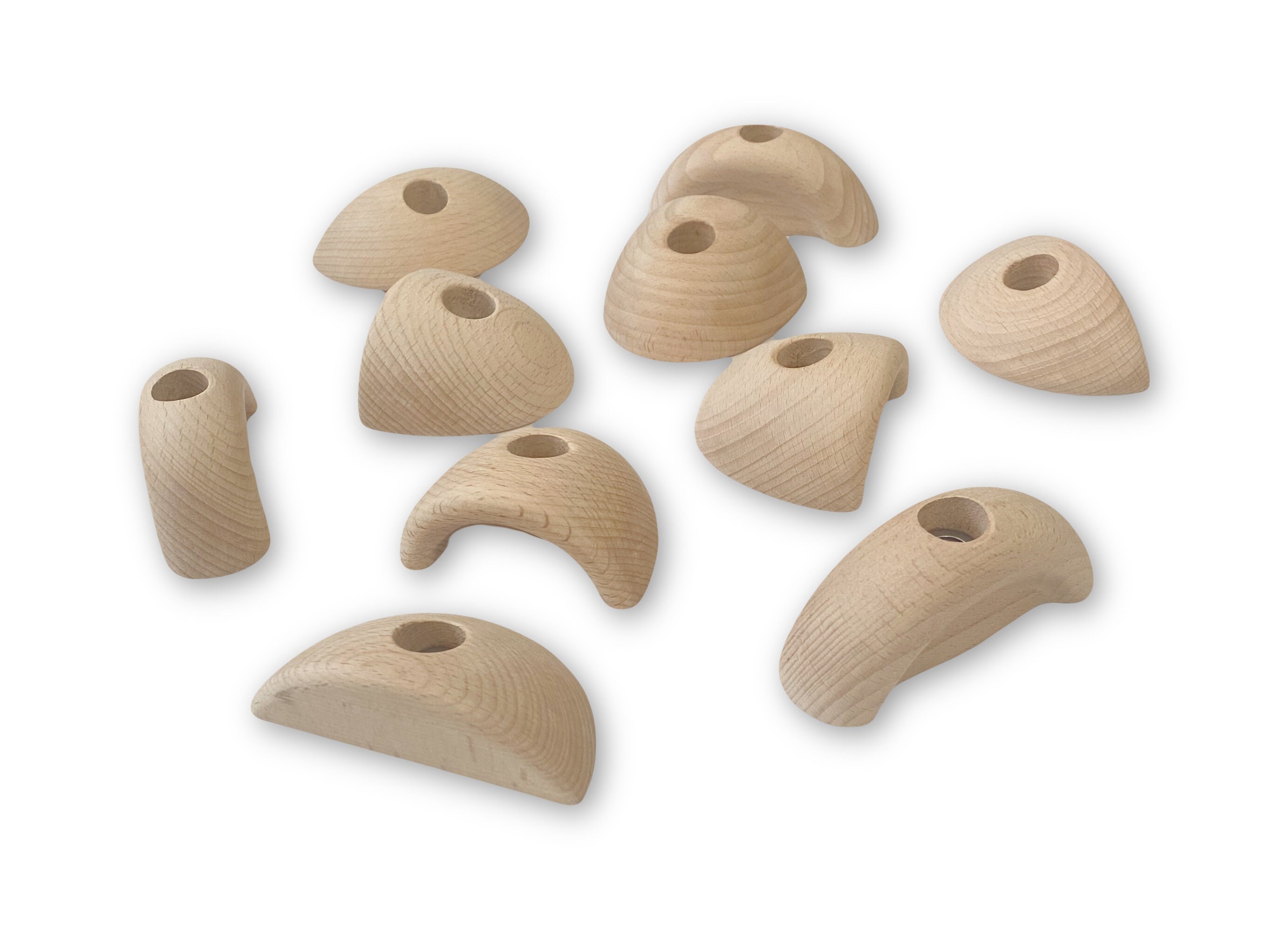 Wooden Rock Climbing Holds / Grips - Kid's Starter Set - Home Wall ...