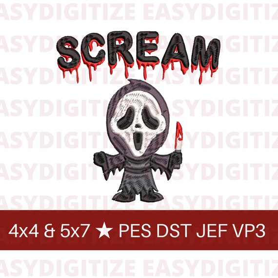 Drippy scream Ghostface Embroidery Design File 4x4 - Etsy