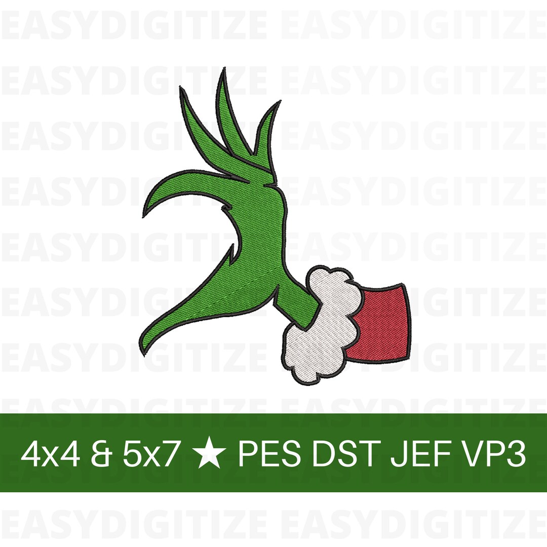 Half Heart Grinch Hand Embroidery Design Files PES DST VP3 JEF 4x4 ...