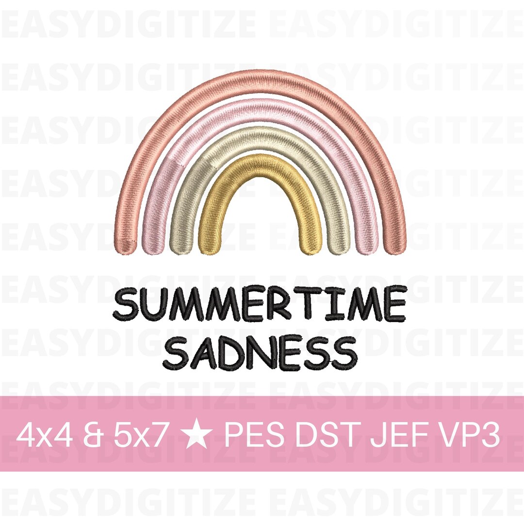 Summertime Sadness Embroidery Design Files PES DST VP3 JEF 4x4 & 5x7 ...