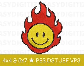 Fire Smiley Face - Etsy