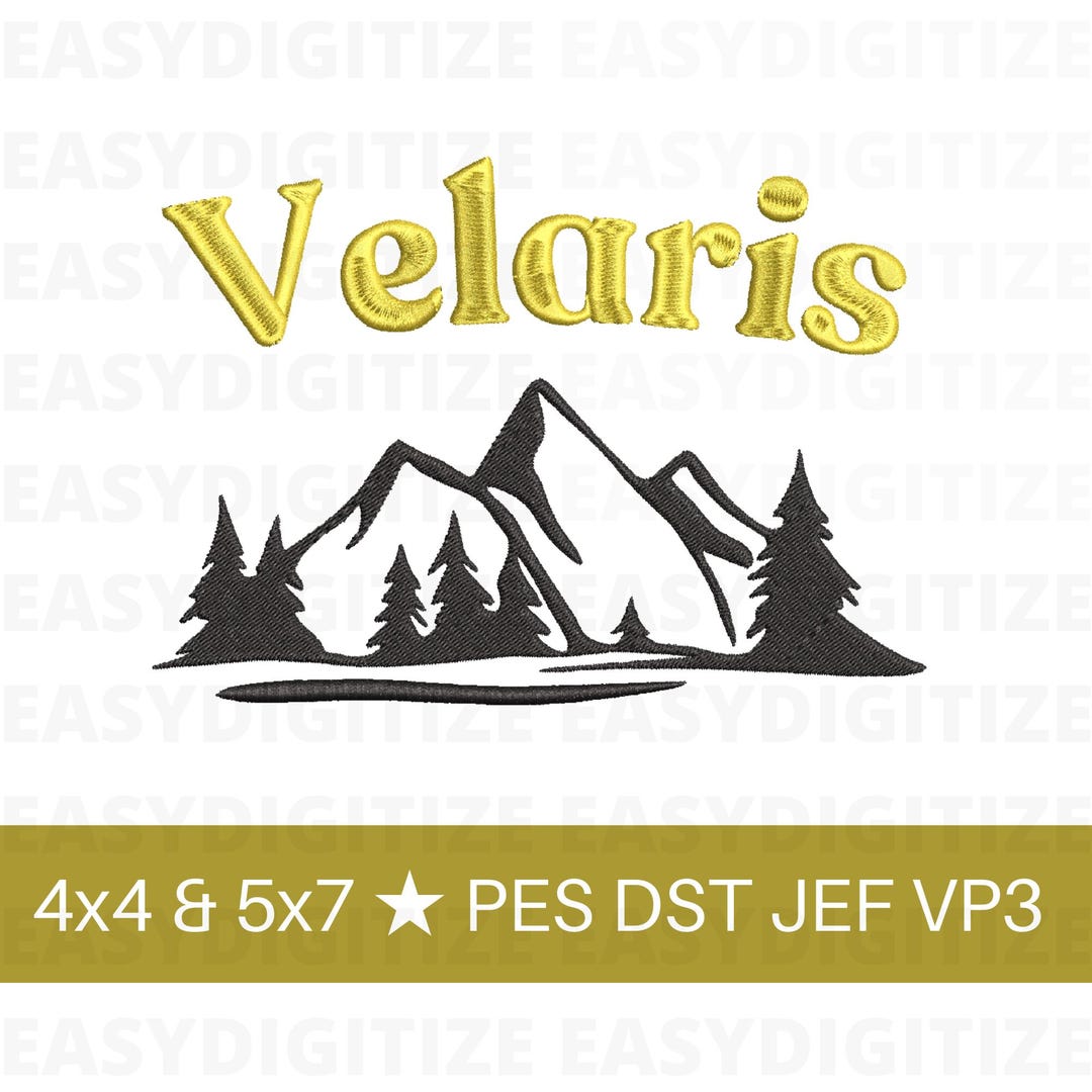 Velaris Mountains Embroidery Design File 4x4 & 5x7 PES DST JEF VP3 ...