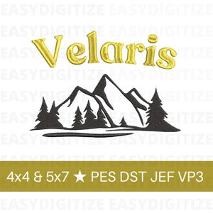 Velaris Mountains Embroidery Design File 4x4 & 5x7 PES DST JEF VP3 ...