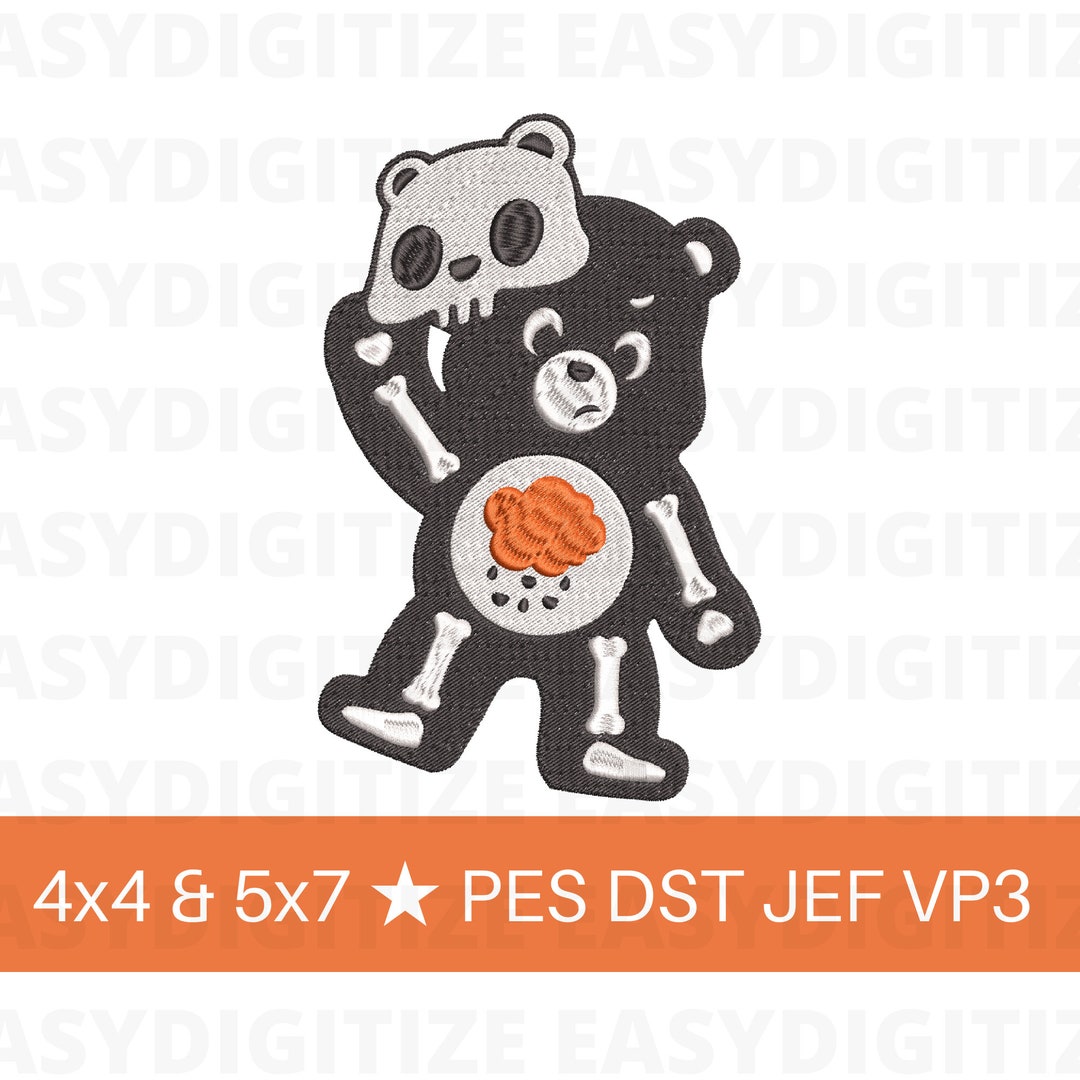 Halloween Mask Care Bear Embroidery Design File PES DST JEF VP3 4x4 ...