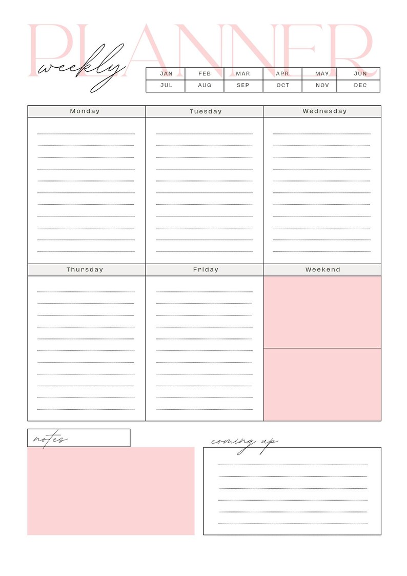 Pastel Rainbow Weekly Planner - Etsy