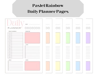 Daily Planner Pastel Rainbow - Etsy