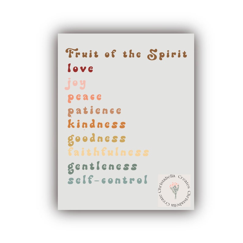Fruit of the Spirit, Digital Print, Instant Download, Wall Art, Decor ...