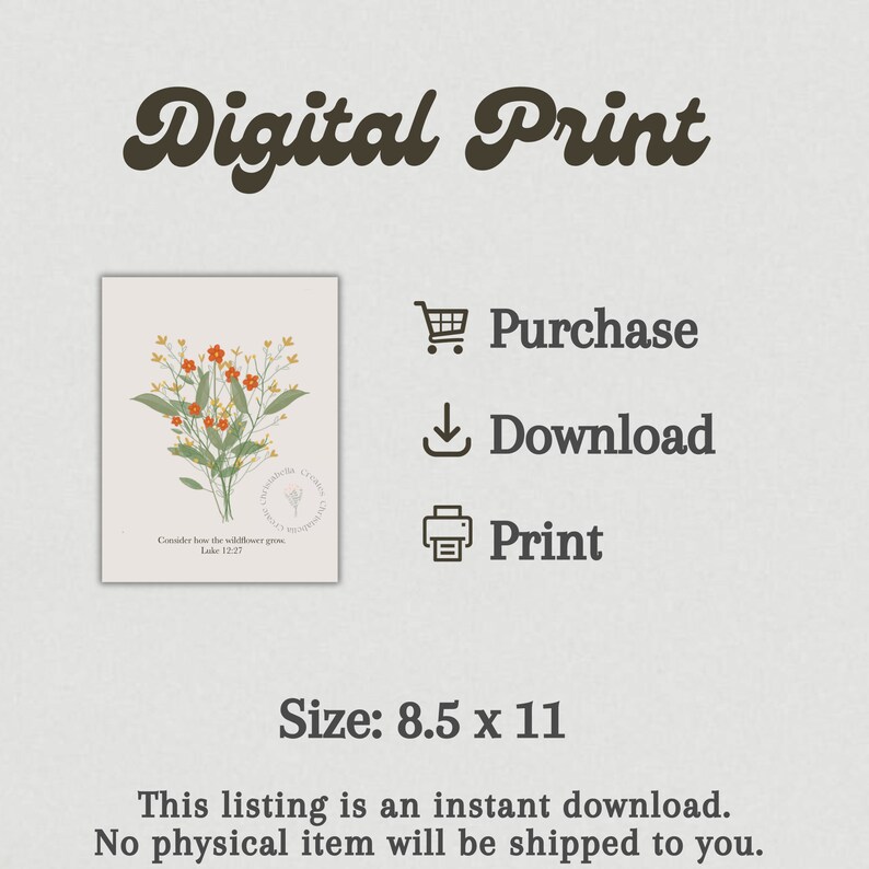 Luke 12:27, Printable, Bible Verse, Digtal Download, Scripture, Instant ...