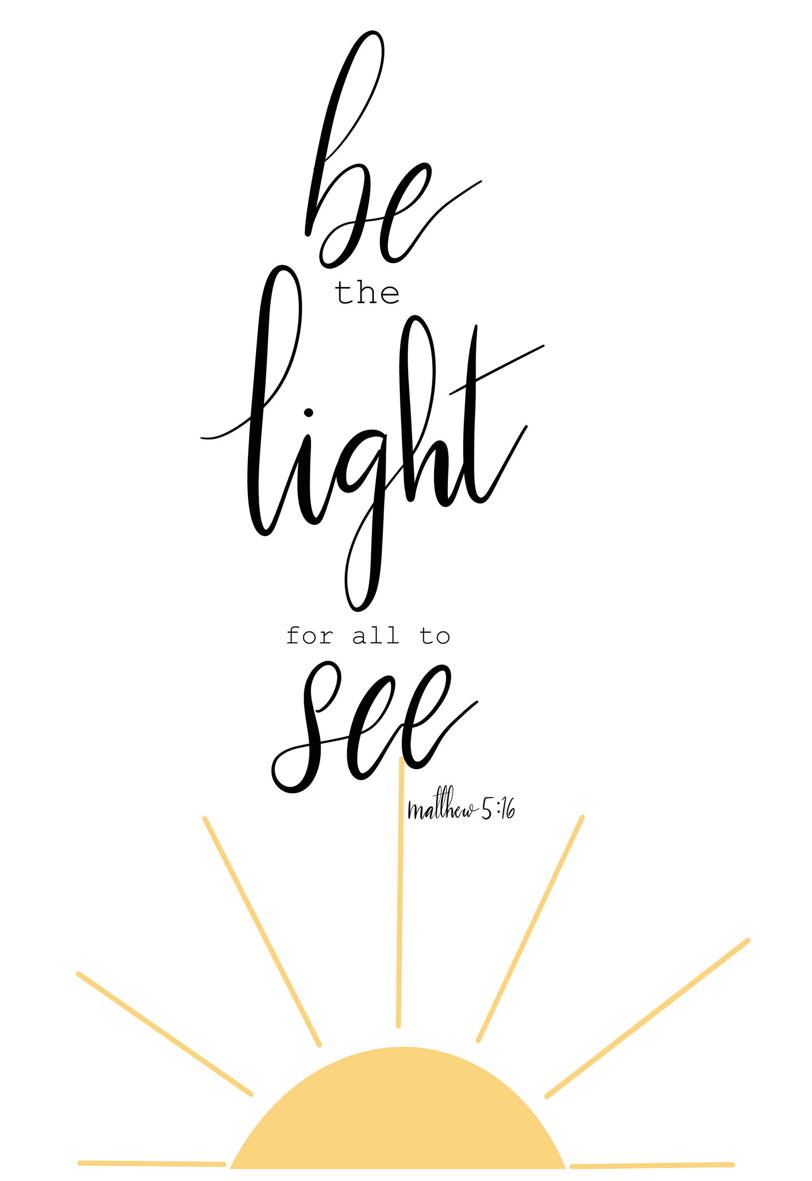 Printable Matthew 5:16 bible verse scripture sun | Etsy