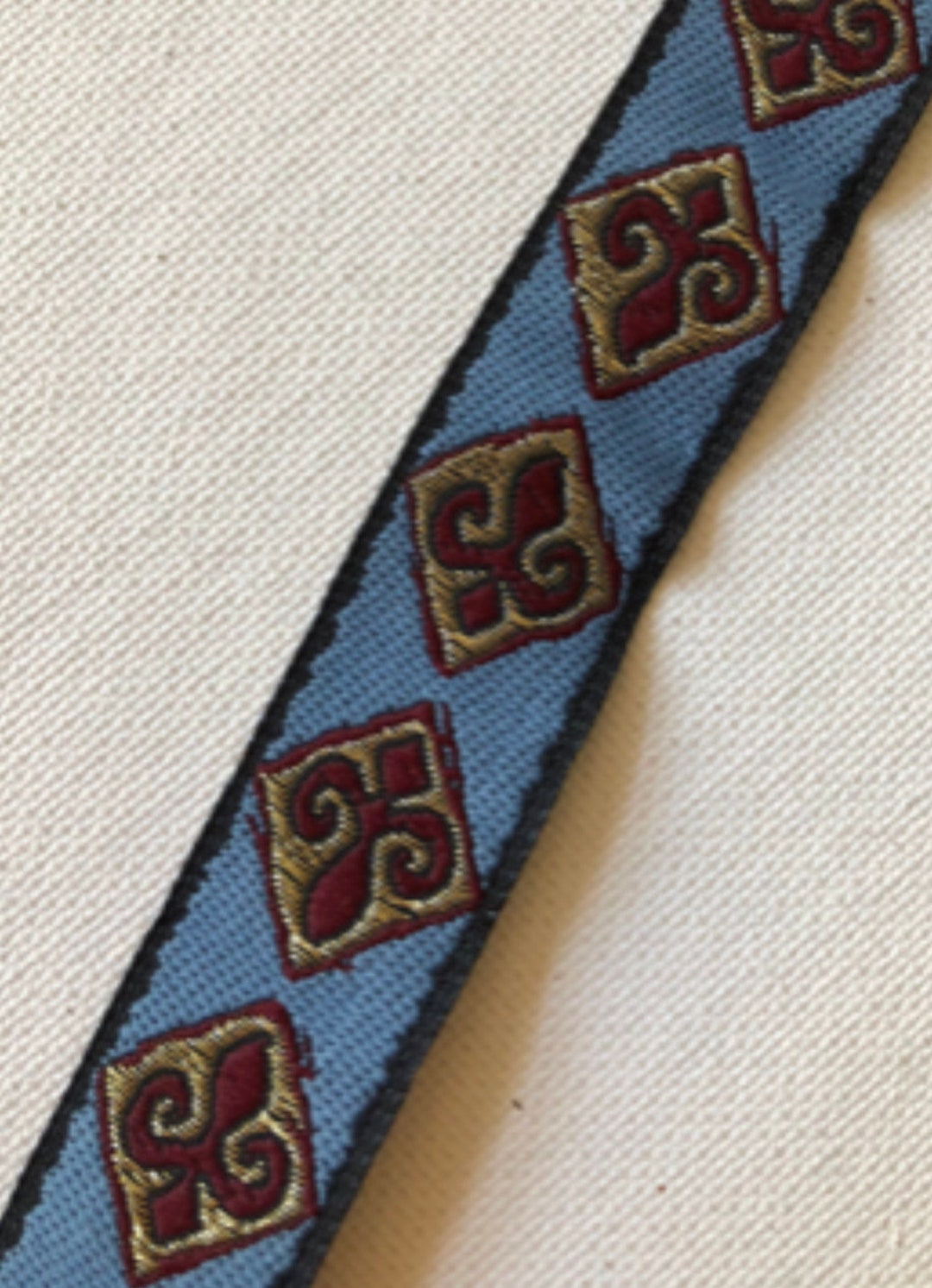 Vintage Jacquard Trim, Geometric Trim With Gold Detail, 1 Yard (535) - Etsy