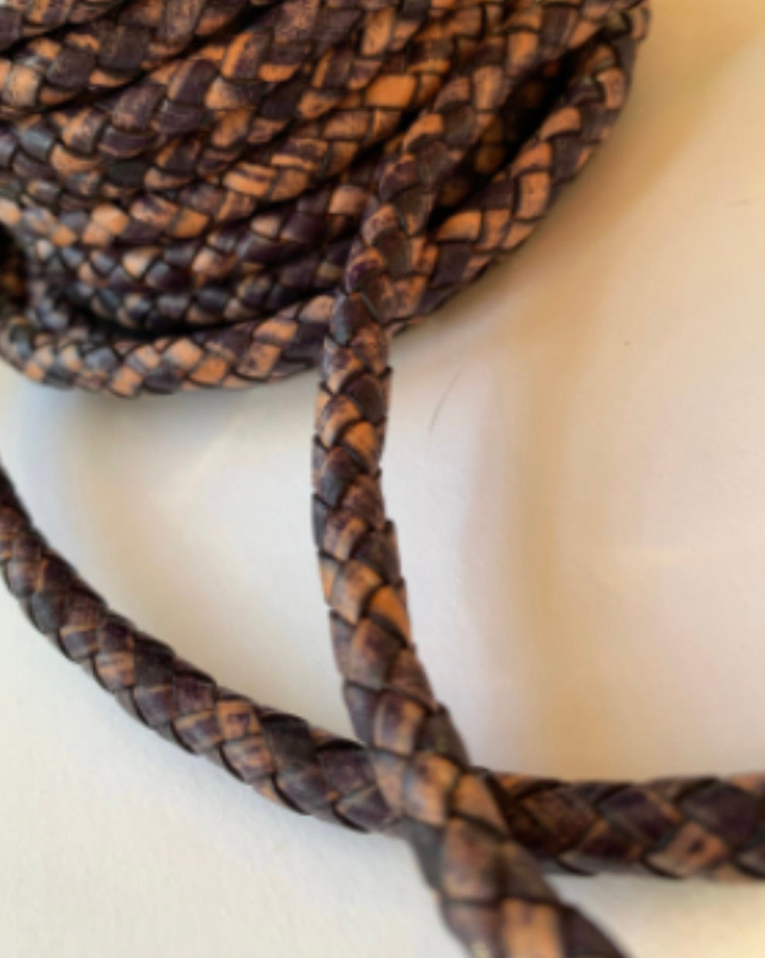 Genuine Thick Leather Braid Rope Trim, Leather Cord, Real Leather in ...