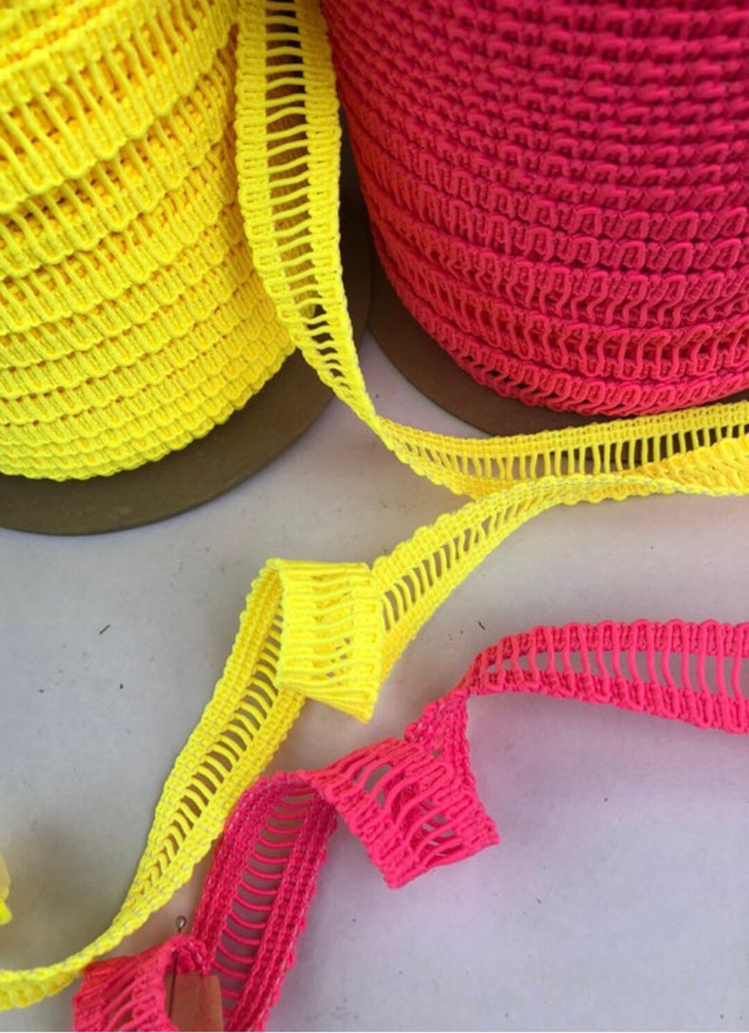 Vintage Novelty Neon Elastic Stretch Step Ladder Lattice Reversible ...