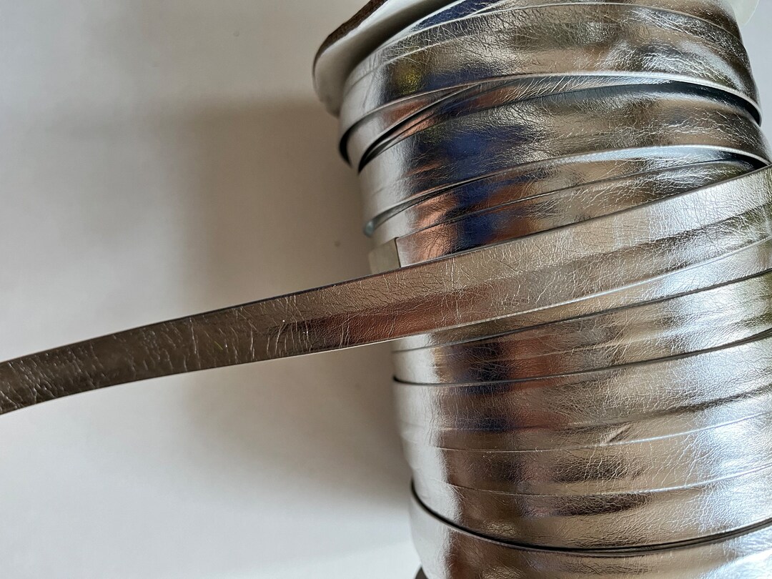 Metallic Fold Over Pleather, Strap Belting, Black Pleather, Gold ...