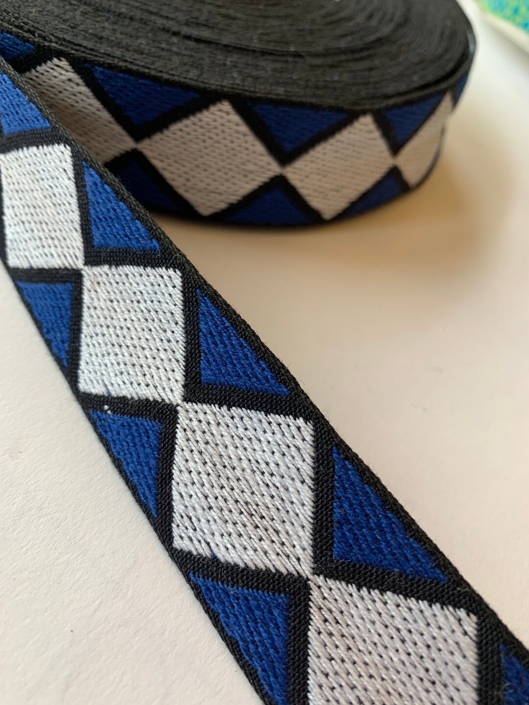 Vintage Geometric Jacquard Woven Tim, Geometric Trim, 1 Yard B165) - Etsy