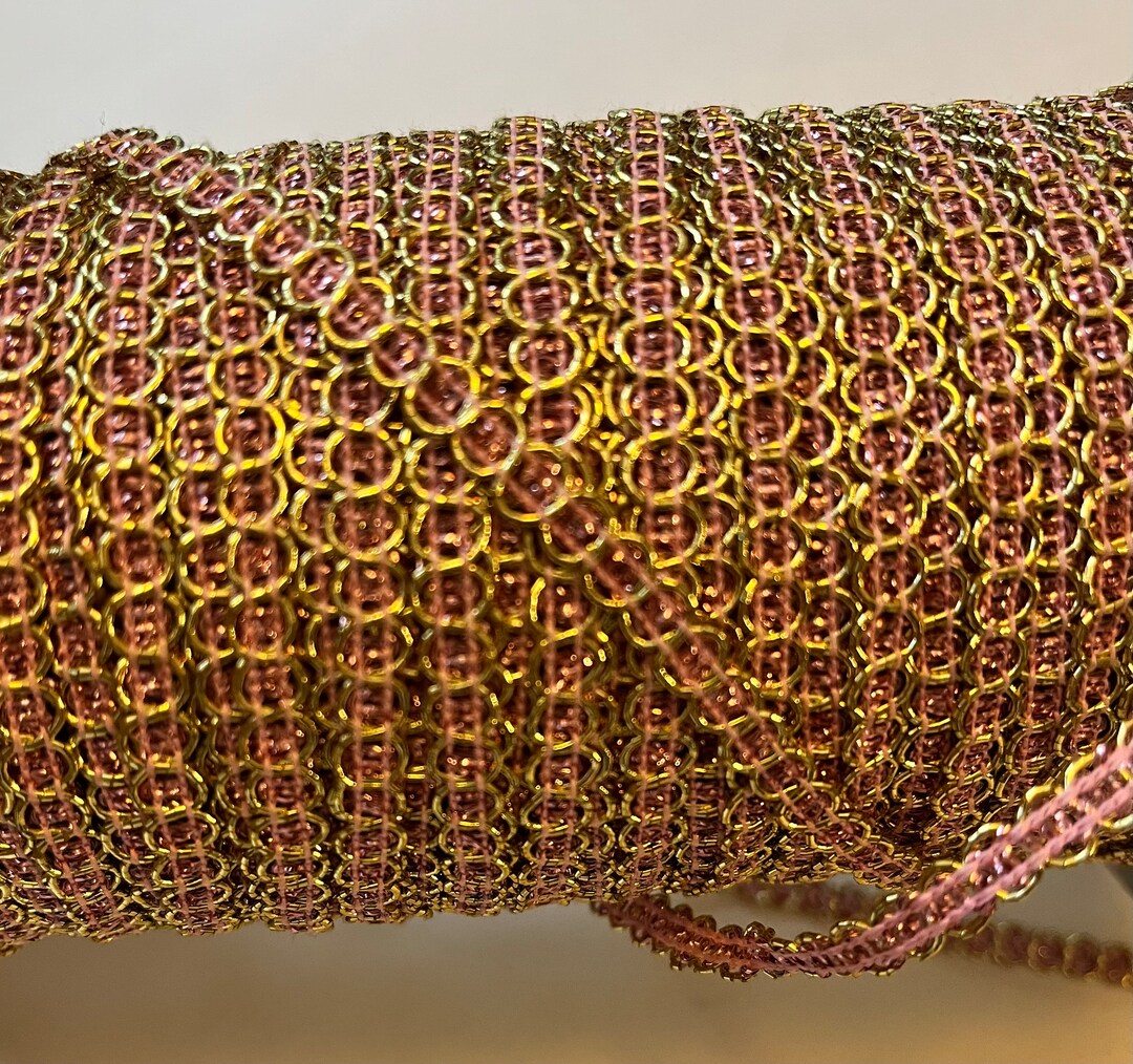 Novelty Trim, Gold and Pink Braid, 3 Yards 52B - Etsy