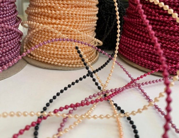 2.5mm faux pearl trim round plastic bead trim iridescent | Etsy