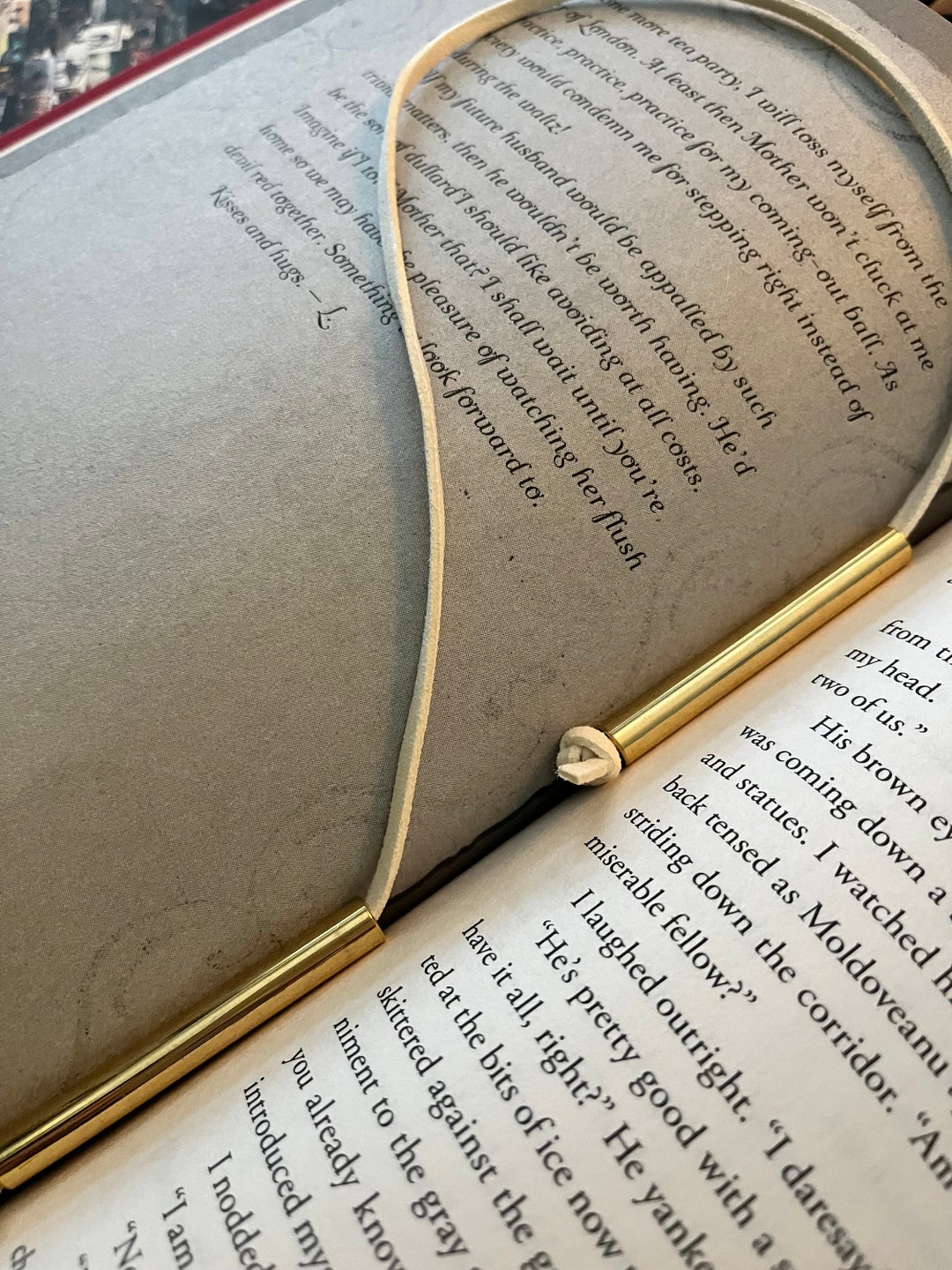 Cream or Black Suede Leather Trim With Gold or Silver Accent Bookmark ...