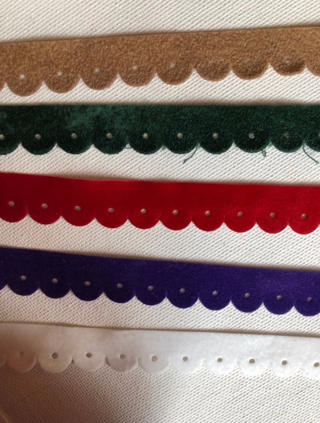 Vintage Smooth Suede Scalloped Edge Trim, Novelty Trim, Western Trim ...