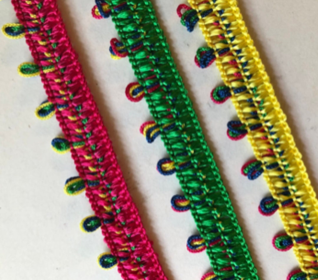 Vibrant Color Trim, Loop Edge Trim, Novelty Trim, 1 Yard, 291 - Etsy