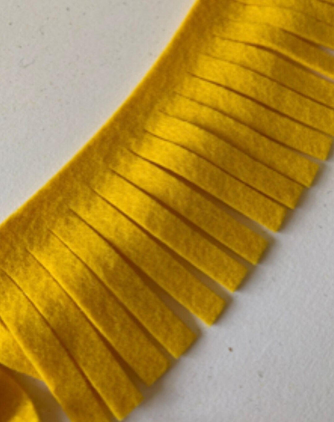 Novelty Yellow Felt Fringe Trim, 100% Wool Felt, 2" Wide, 1 Yard, 913 ...