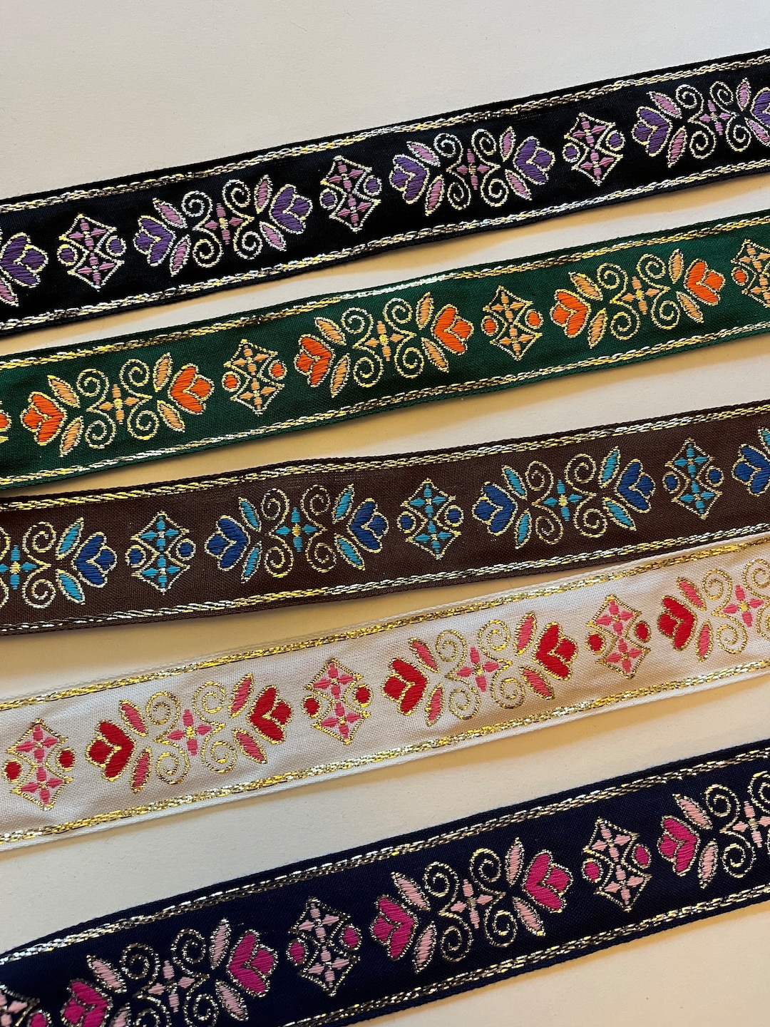 Vintage Jacquard Floral, Bohemian Trim 1 Yard ,B52 - Etsy
