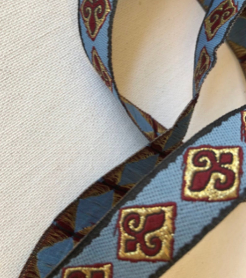 Vintage Jacquard Trim, Geometric Trim With Gold Detail, 1 Yard (535) - Etsy