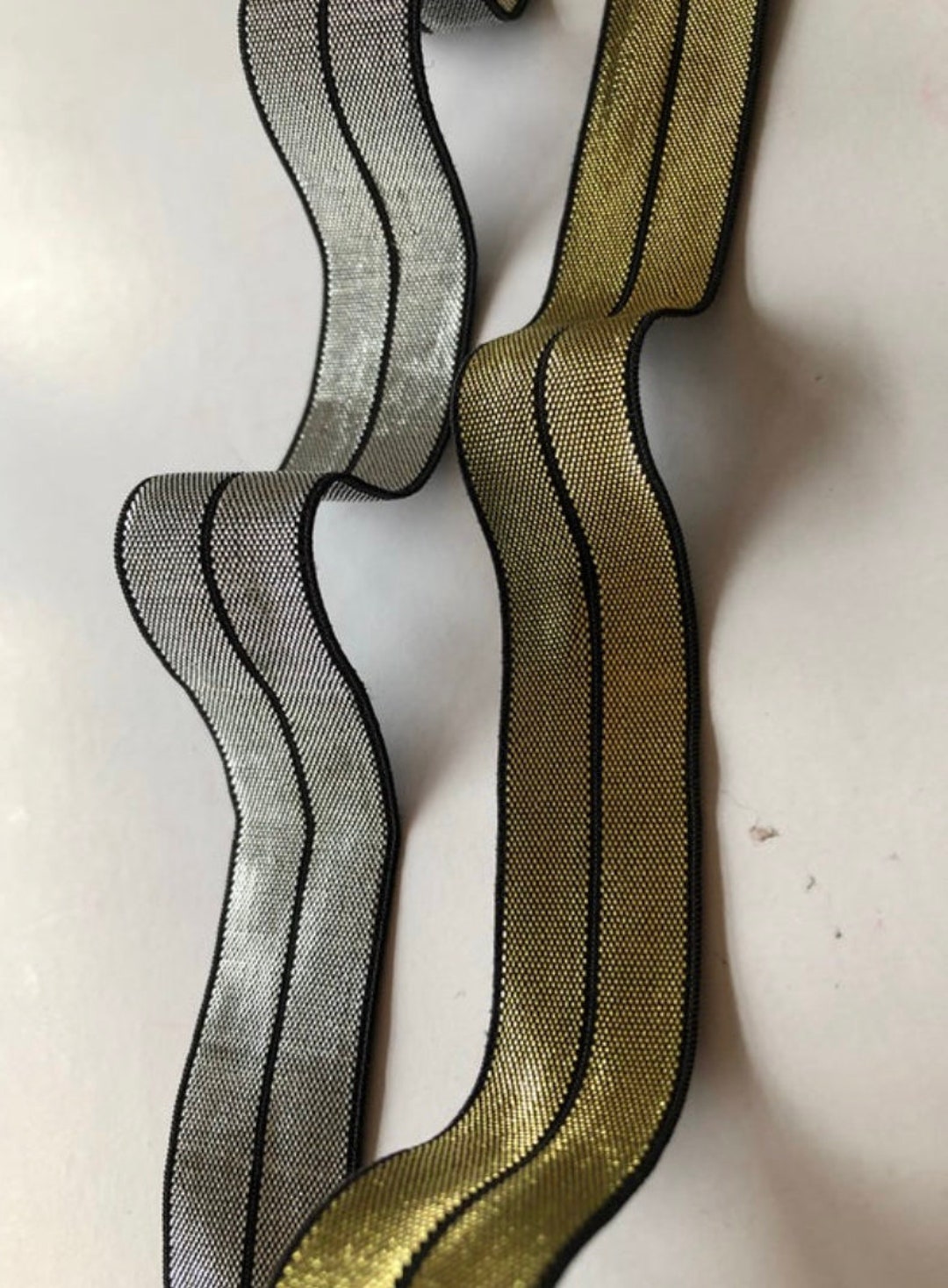 Fine Metallic Stretch Foldover Trim, 3/4" Wide, 1 Yard (602) - Etsy