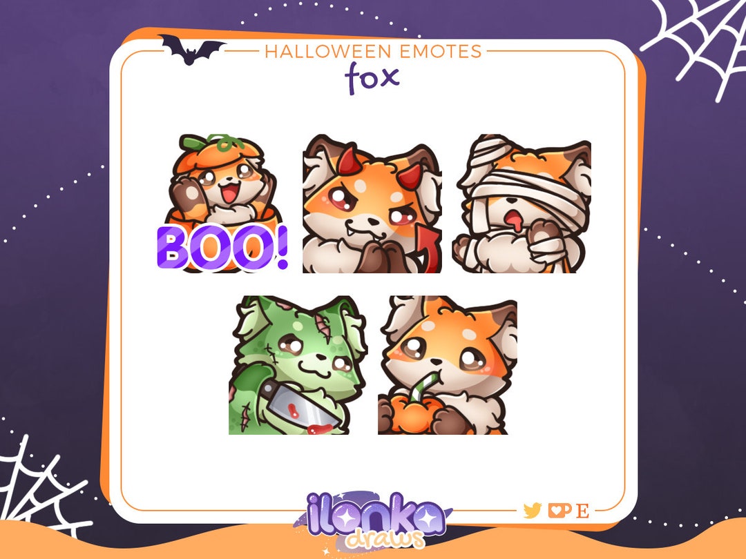 Fox | Halloween Twitch/discord Emotes (set of 5) - Etsy