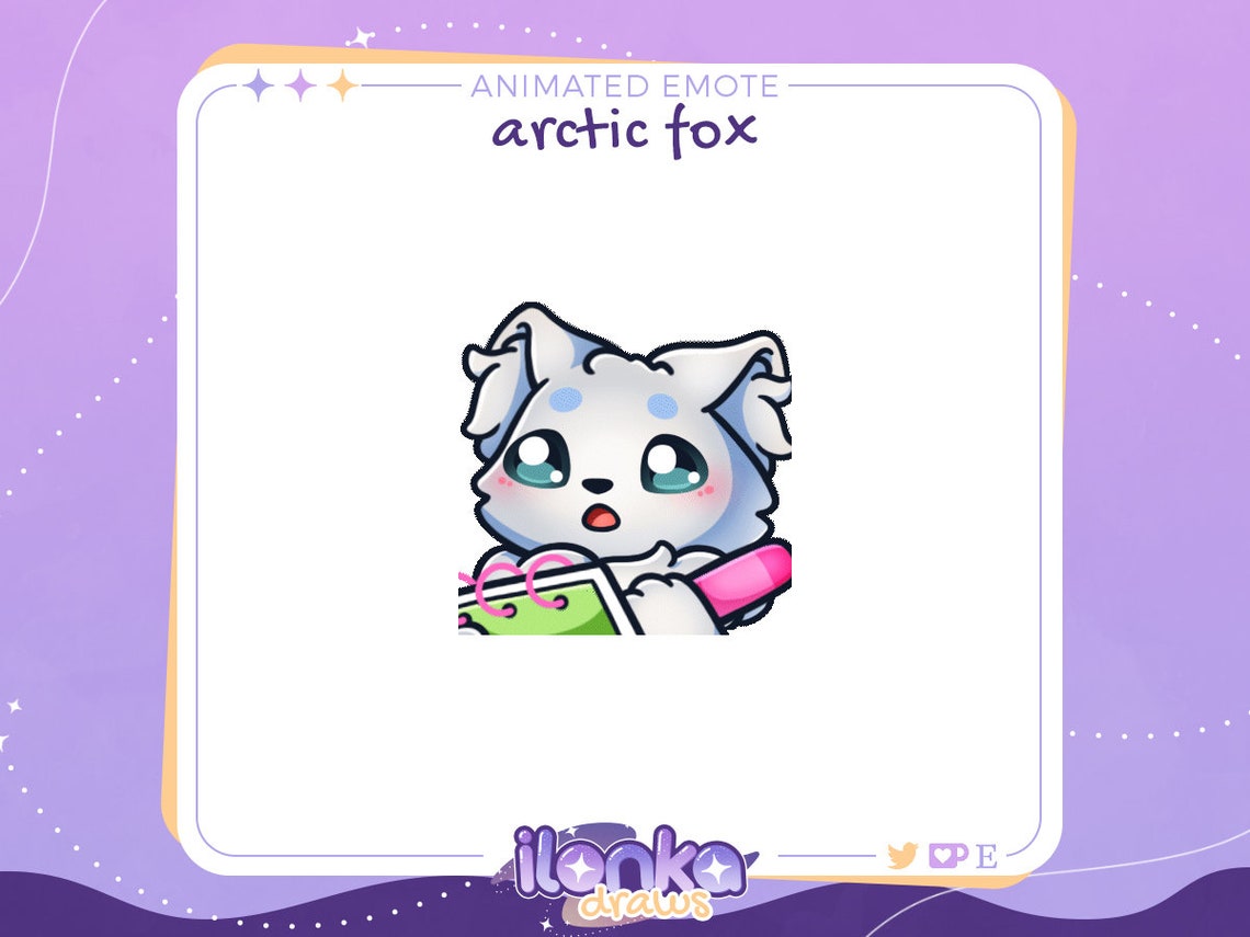 NOTED Arctic Fox Animated Twitch/discord Emote - Etsy