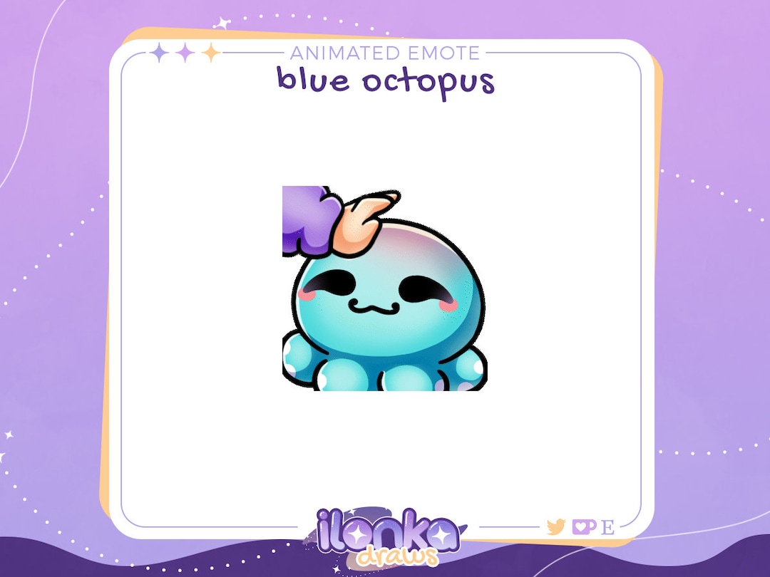 Pat Blue Octopus | Animated Twitch/discord Emote - Etsy