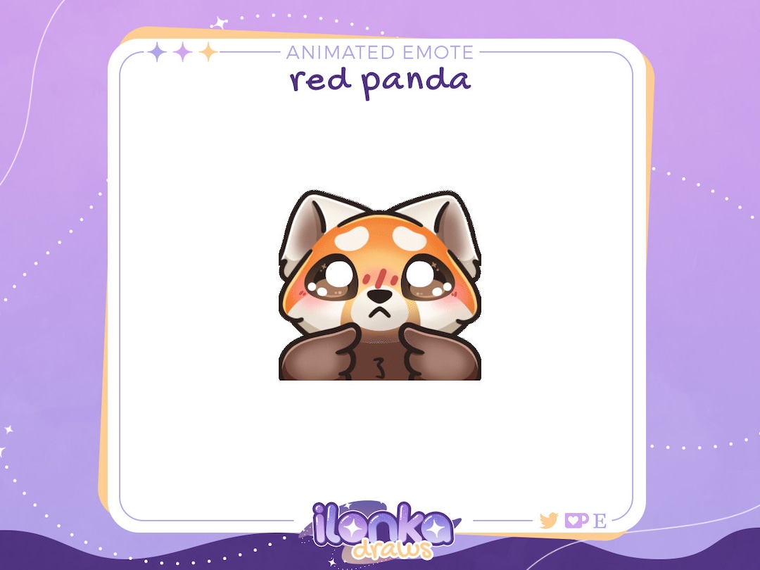 Shy Red Panda | Animated Emote - Etsy
