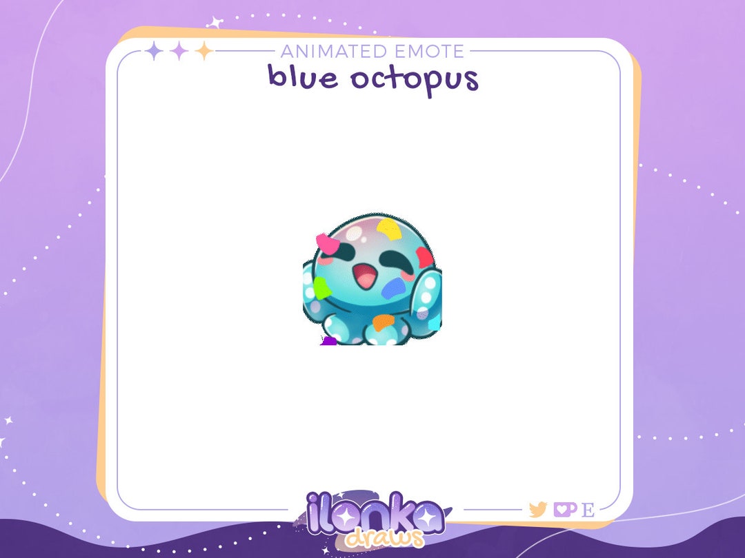 Hype Blue Octopus | Animated Twitch/discord Emote - Etsy