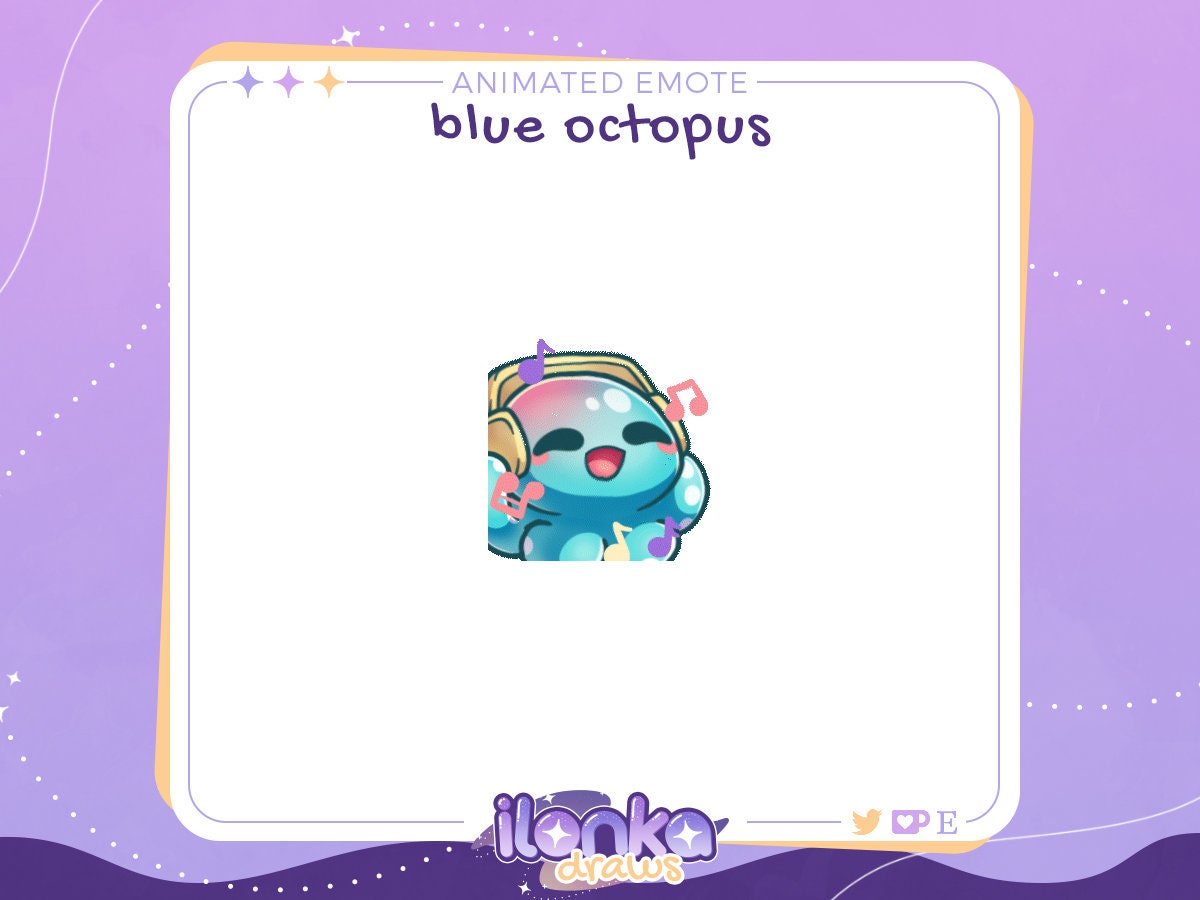 Jam Blue Octopus Animated Twitch/discord Emote - Etsy