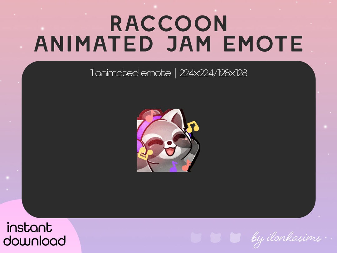 Raccoon Jam Animated Twitch/discord Emote - Etsy