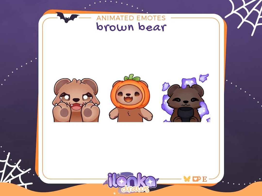 Brown Bear | Halloween Animated Emotes (set of 3) - Etsy Canada