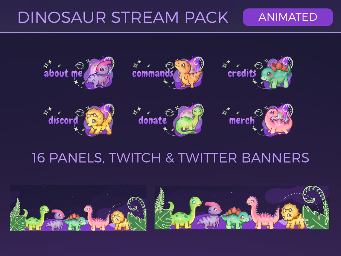 Dinosaurs Stream Pack overlays Scenes and More - Etsy
