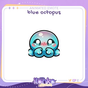 Shy Blue Octopus | Animated Twitch/discord Emote - Etsy