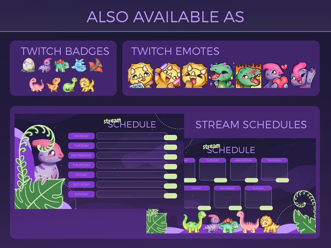 Dinosaurs Stream Pack overlays Scenes and More - Etsy