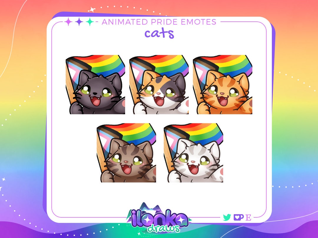 Pride Flag Cats | Twitch/discord Animated Emote - Etsy