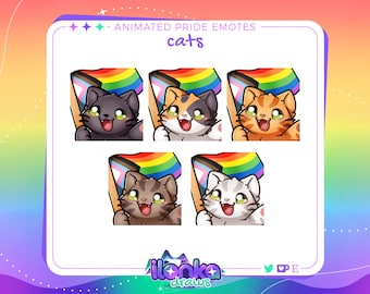 Pride Flag Animated Emote Pack for Twitch, LGBTQ Animated Emotes Bundle ...