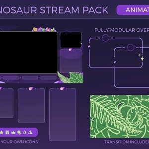 Dinosaurs Stream Pack overlays Scenes and More - Etsy
