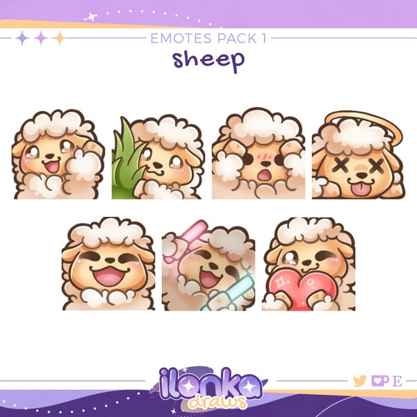 Sheep Emote Pack - Etsy UK